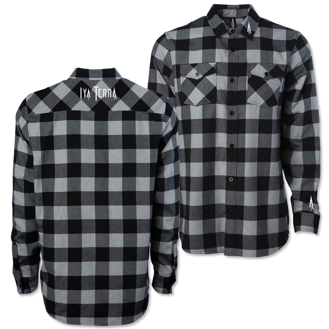 Embroidered Flannel (Grey/Black) – Iya Terra