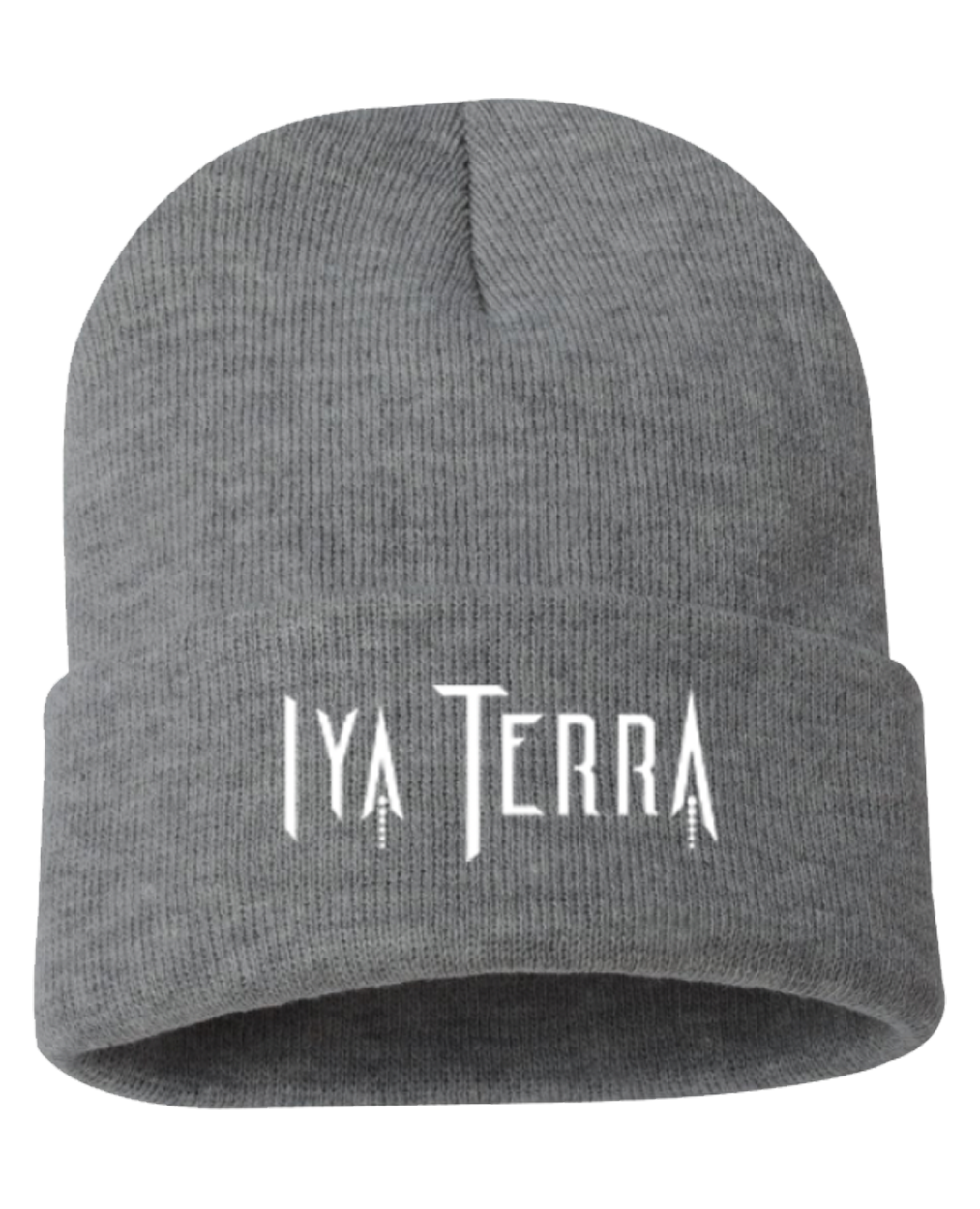 Embroidered Logo Beanie (Heather Grey) – Iya Terra